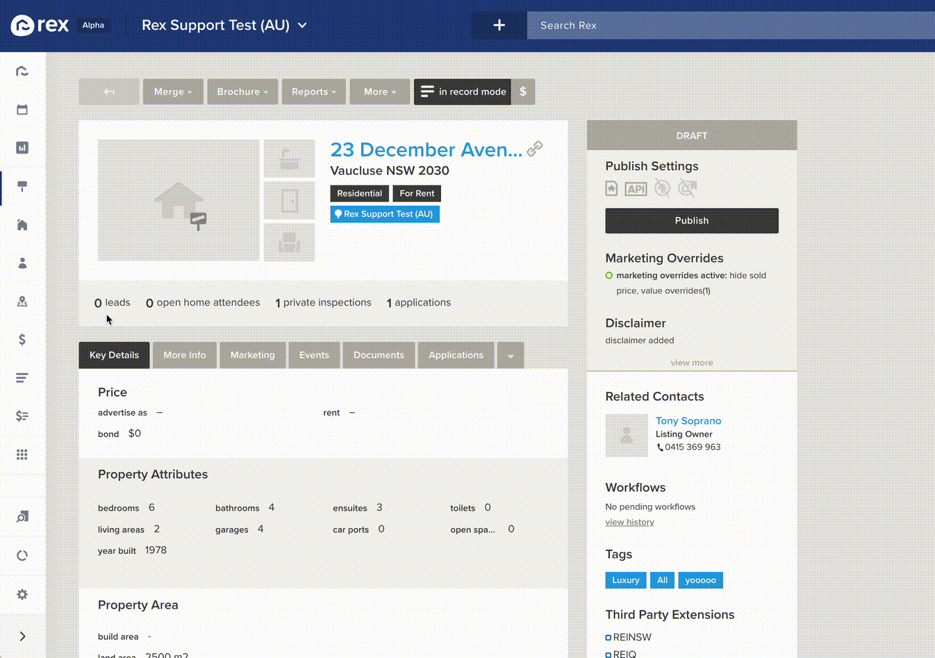 Tenancy Applications in Rex CRM – Rex Software Support