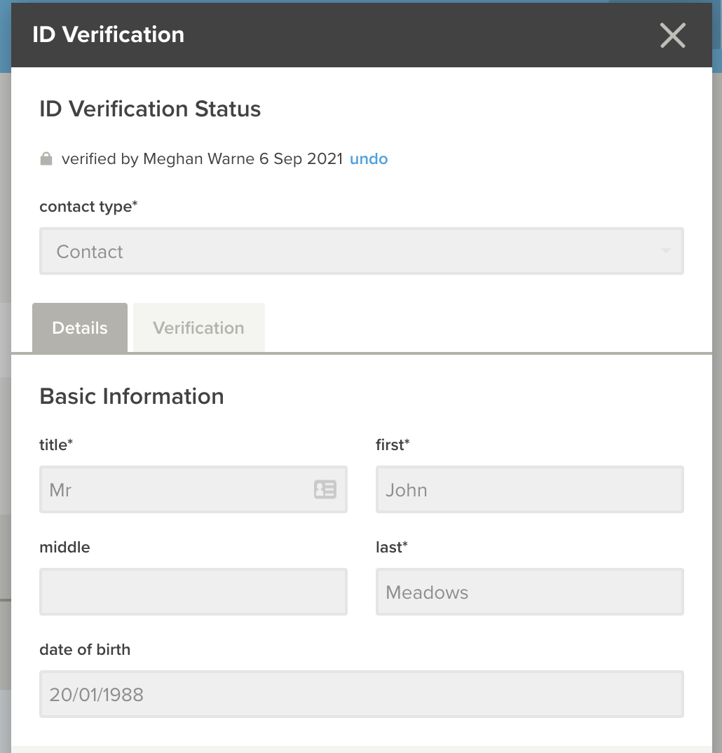 ID Verification – Rex Software Support
